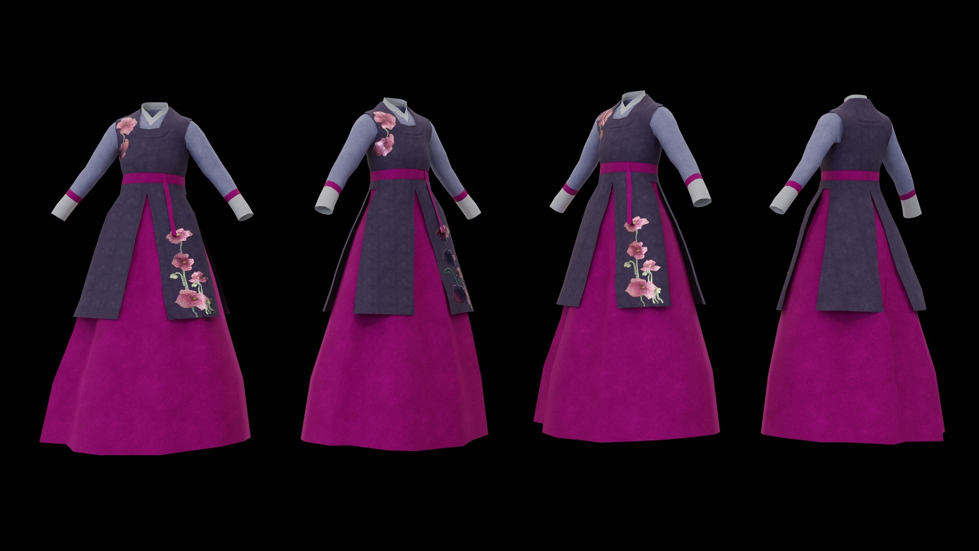 Korean Traditioan Hanbok with character 3D - TurboSquid 2168414