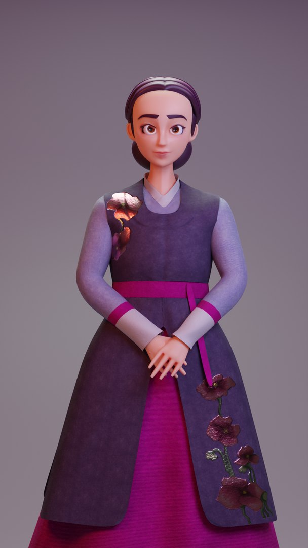 Korean Traditioan Hanbok with character 3D - TurboSquid 2168414