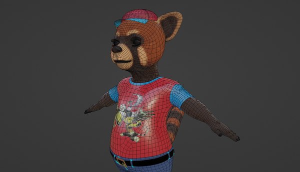 modelo 3d Personaje de panda rojo parlante aparejado de dibujos ...