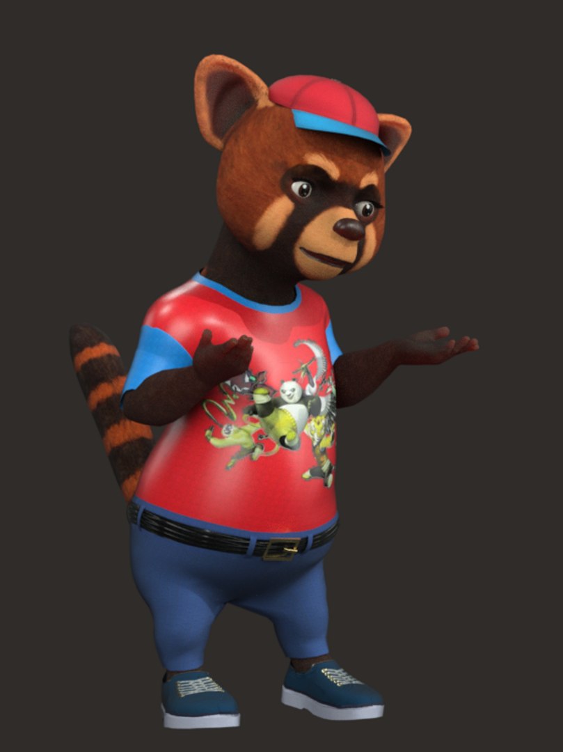 3D Model Cartoon Rigged Talking Red Panda Character 3D Model ...