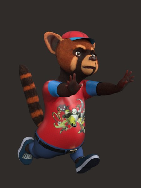 modelo 3d Personaje de panda rojo parlante aparejado de dibujos ...