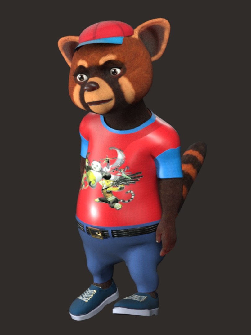 3D Model Cartoon Rigged Talking Red Panda Character 3D Model ...