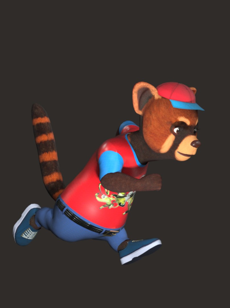 3D Model Cartoon Rigged Talking Red Panda Character 3D Model ...