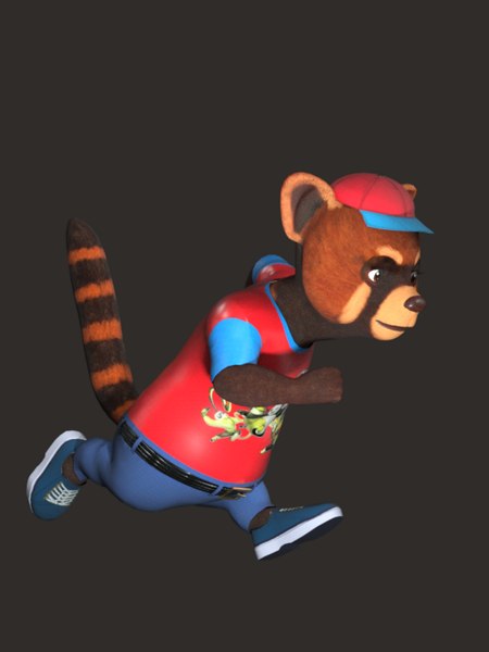 modelo 3d Personaje de panda rojo parlante aparejado de dibujos ...