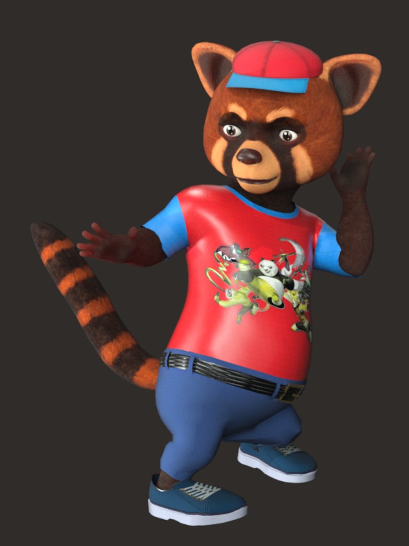 3D Model Cartoon Rigged Talking Red Panda Character 3D Model ...