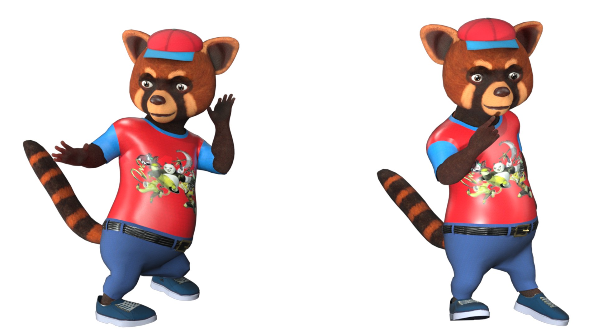 3D Model Cartoon Rigged Talking Red Panda Character 3D Model ...