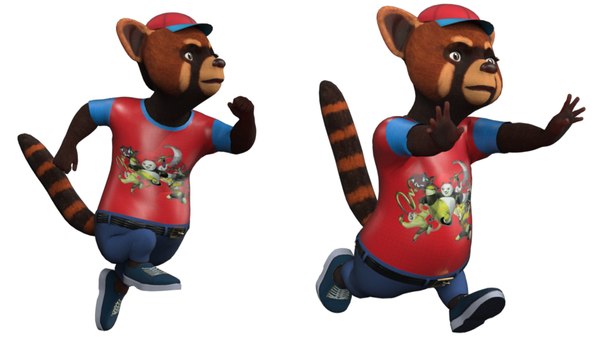 modelo 3d Personaje de panda rojo parlante aparejado de dibujos ...