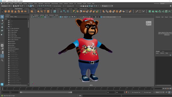 modelo 3d Personaje de panda rojo parlante aparejado de dibujos ...
