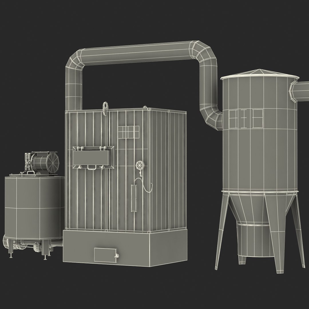 industrial water heating 3d model