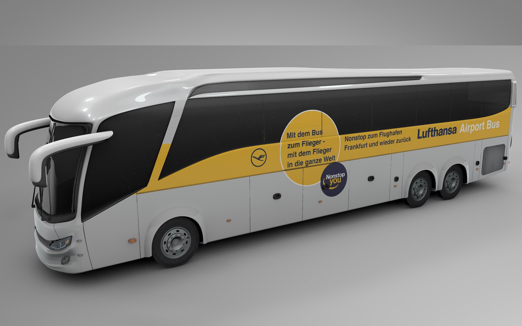 3D Shuttle Bus Lufthansa - TurboSquid 1683344
