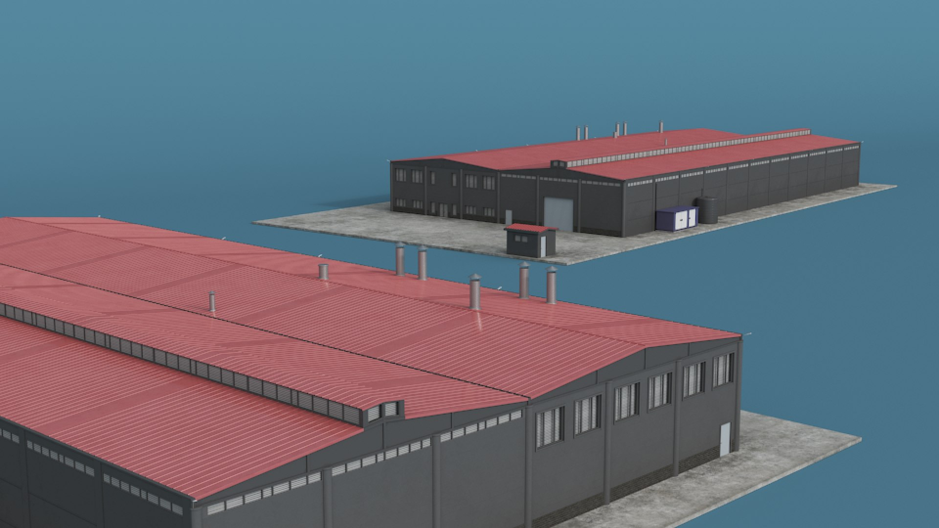 3D Model Industrial Large Factory Building - TurboSquid 2279916
