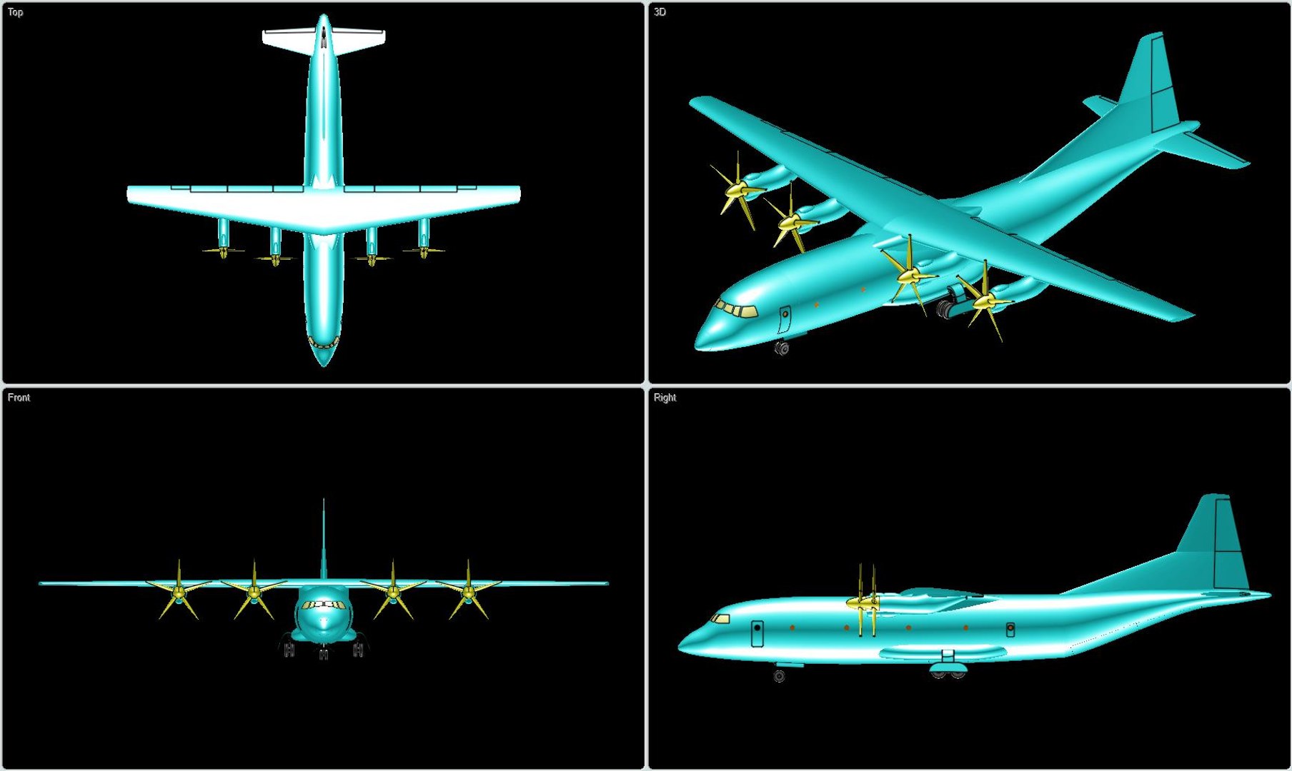 china y-9 transport aircraft 3ds