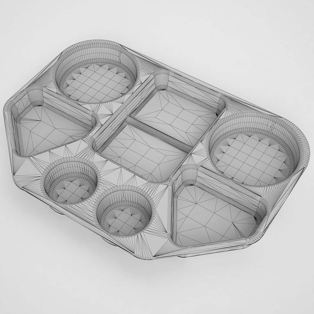 lunch food tray 3d model