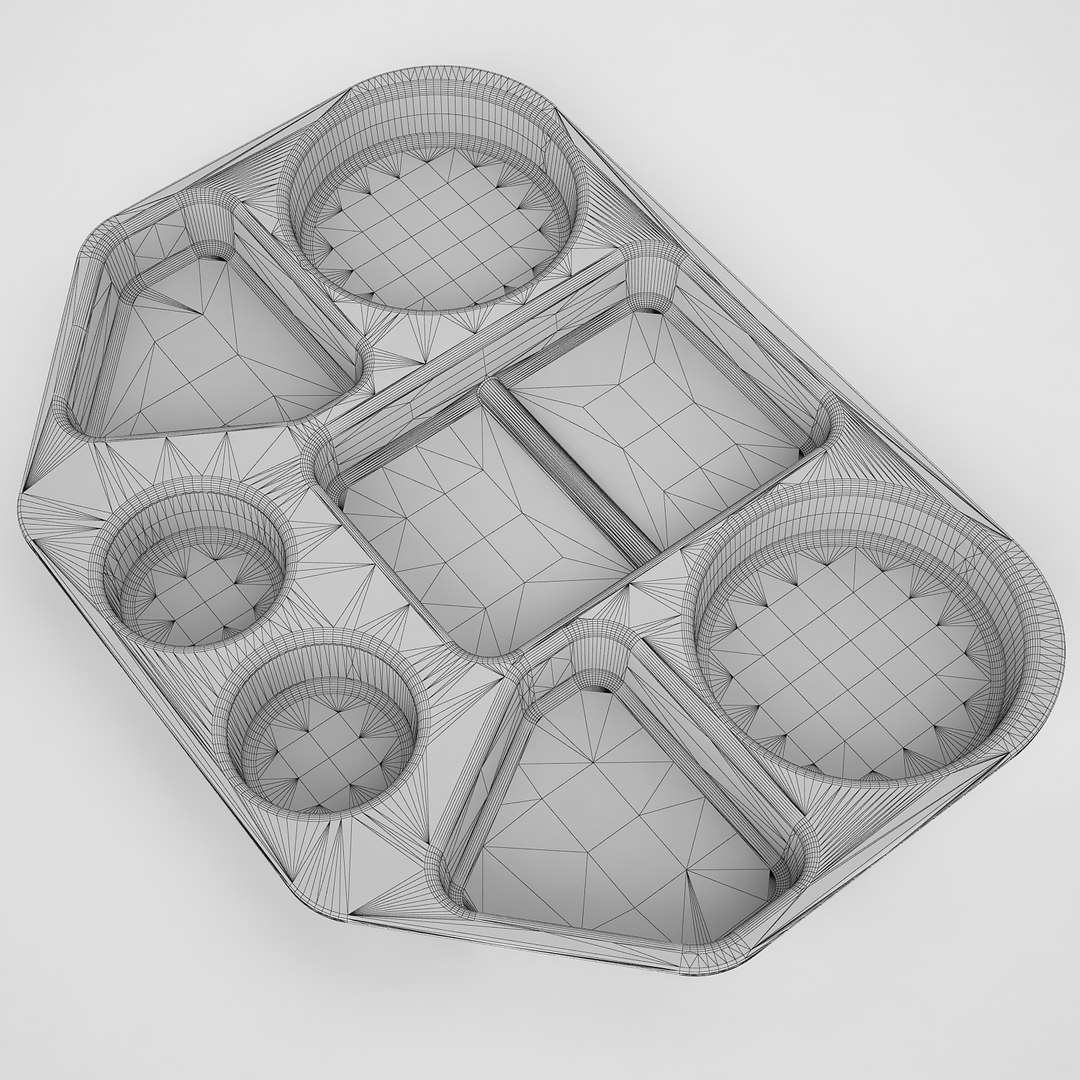 lunch food tray 3d model