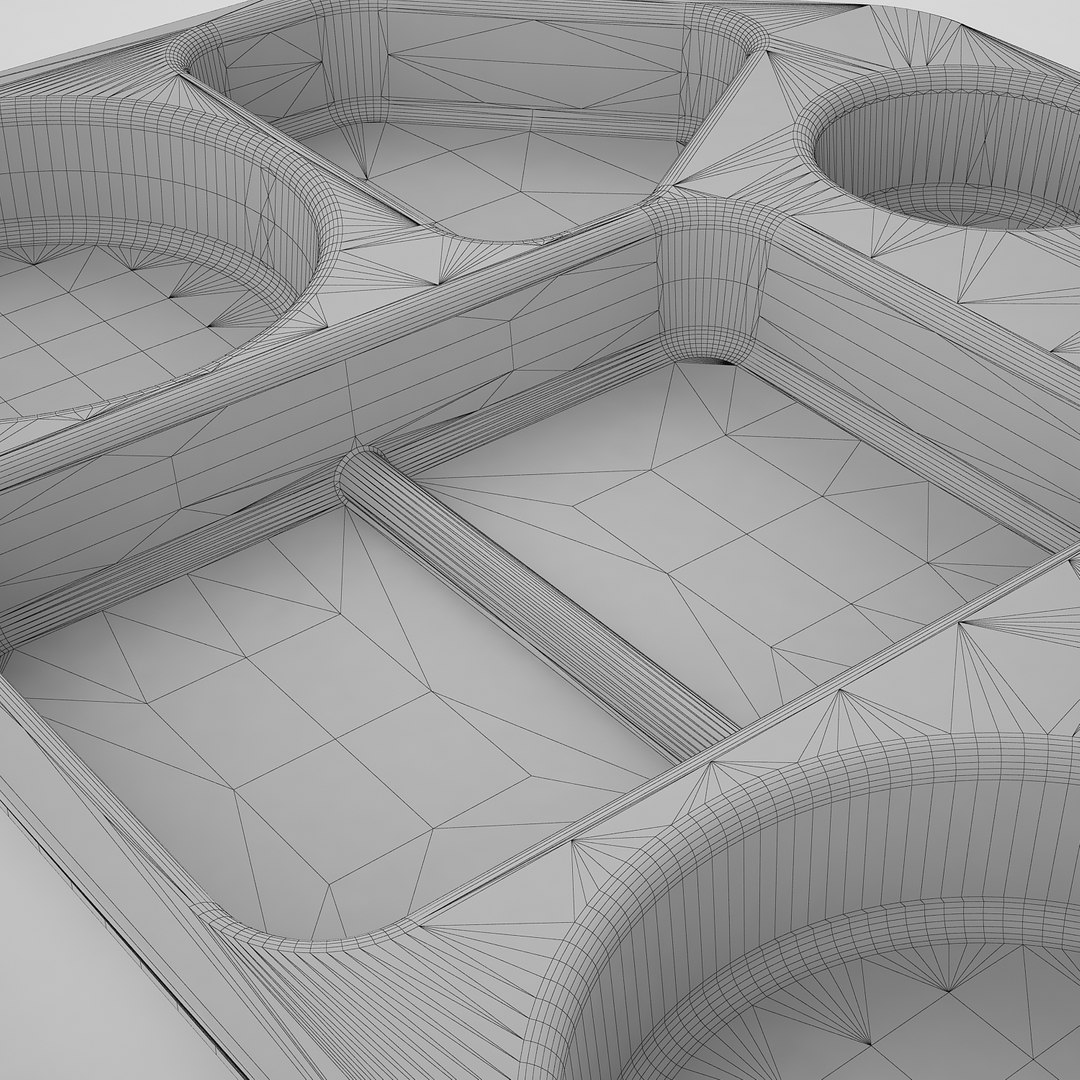 lunch food tray 3d model