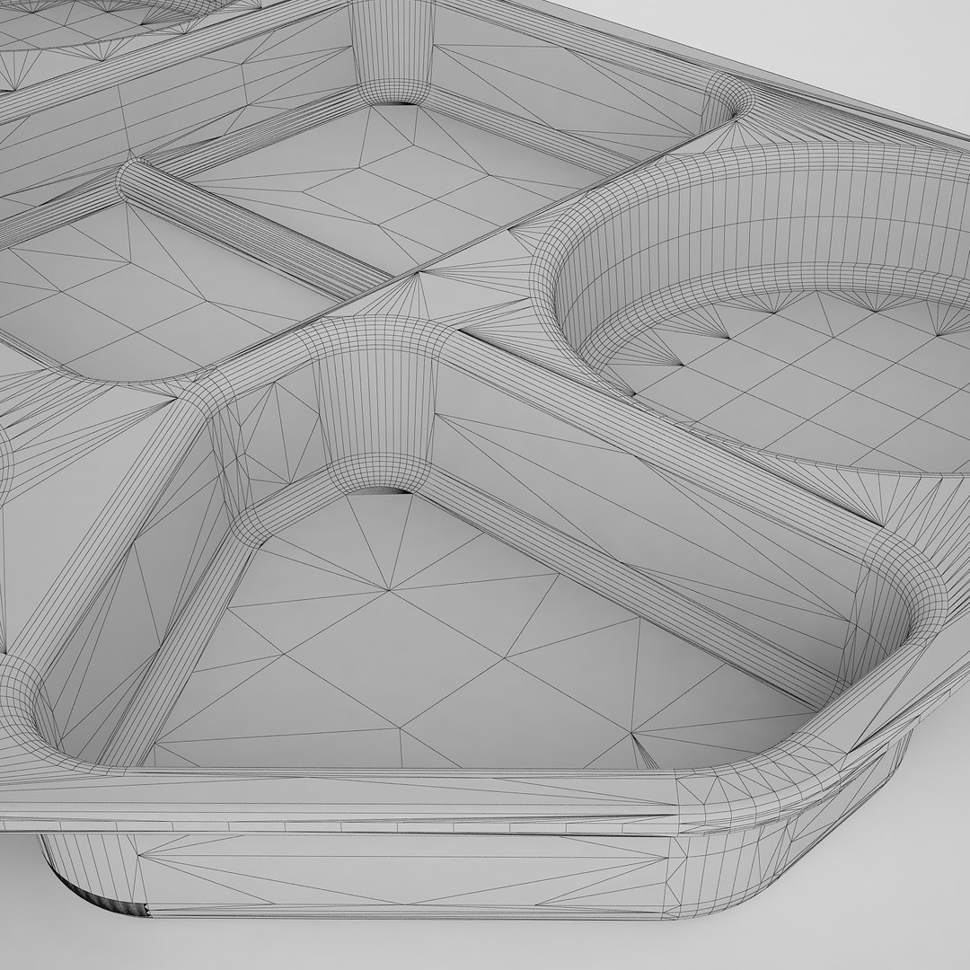 lunch food tray 3d model