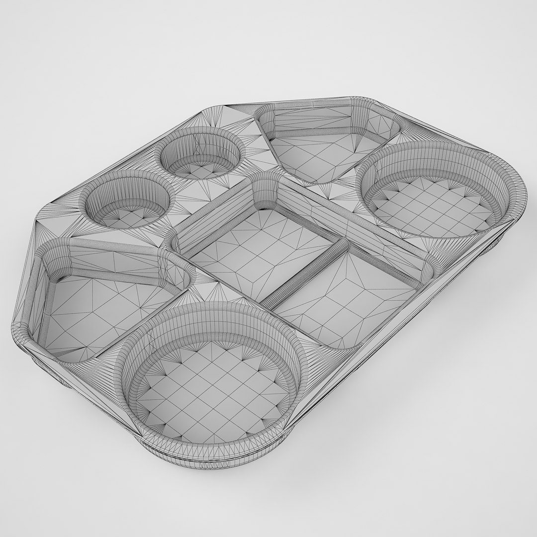 lunch food tray 3d model