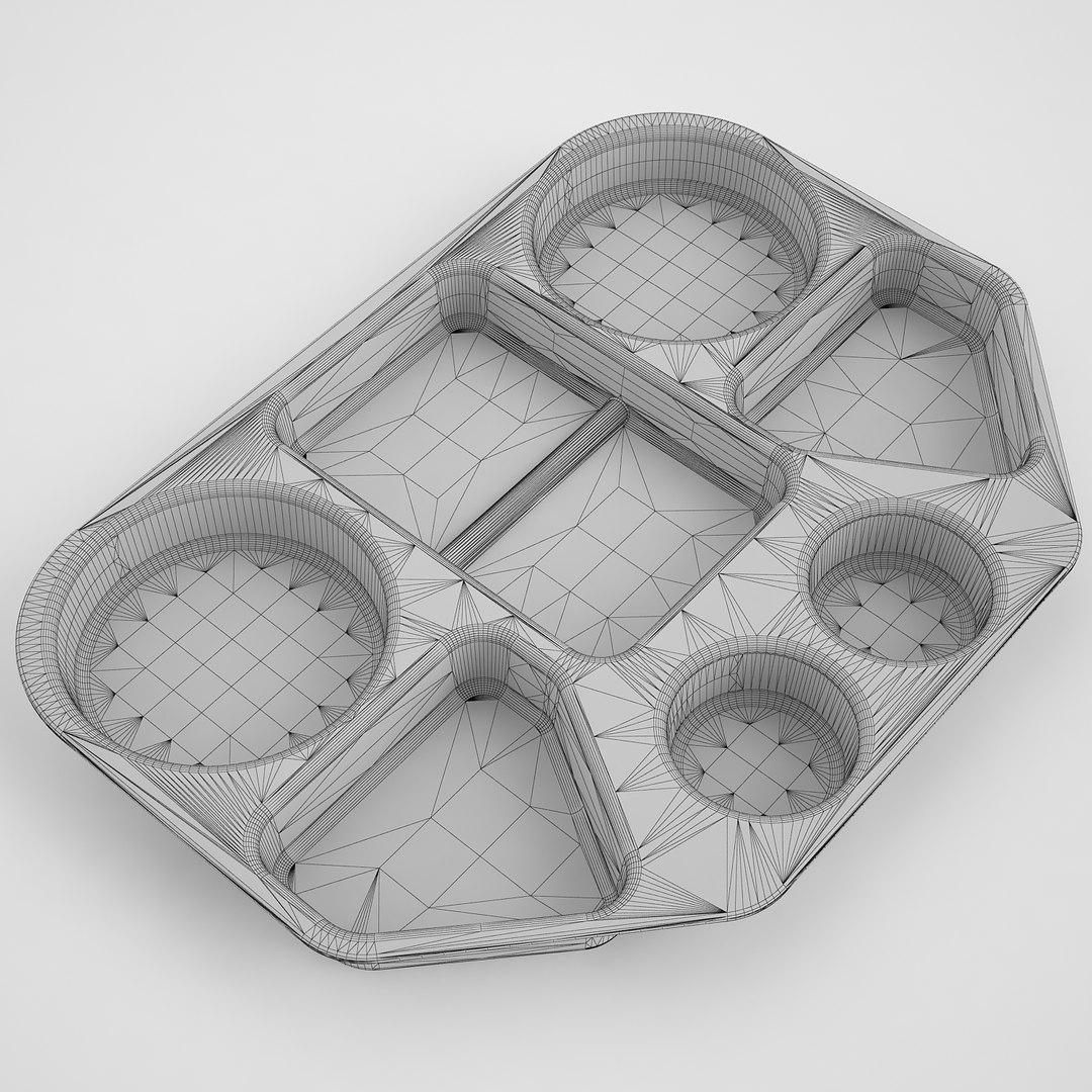 lunch food tray 3d model