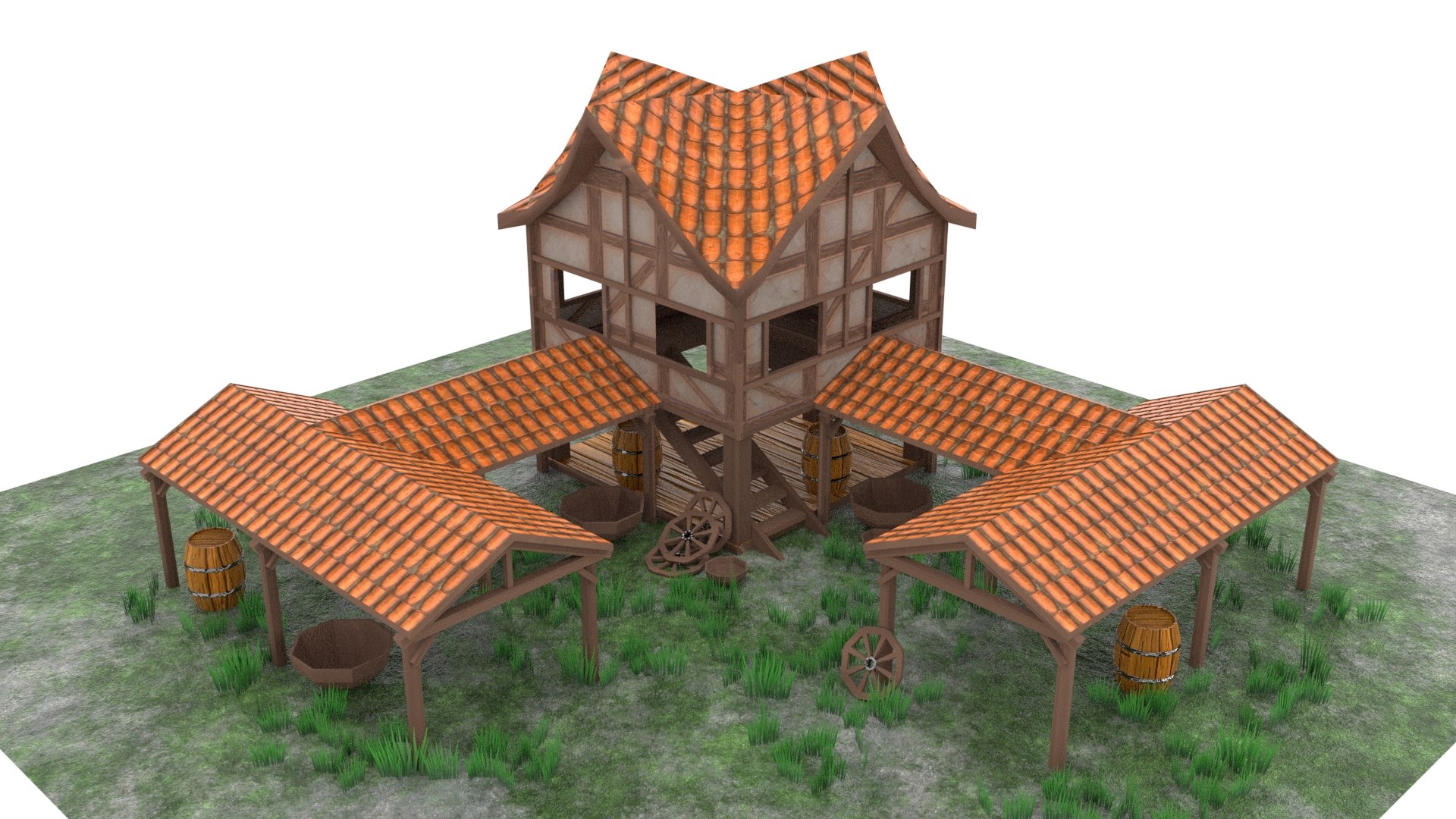 Town Center 3D Model - TurboSquid 1626757