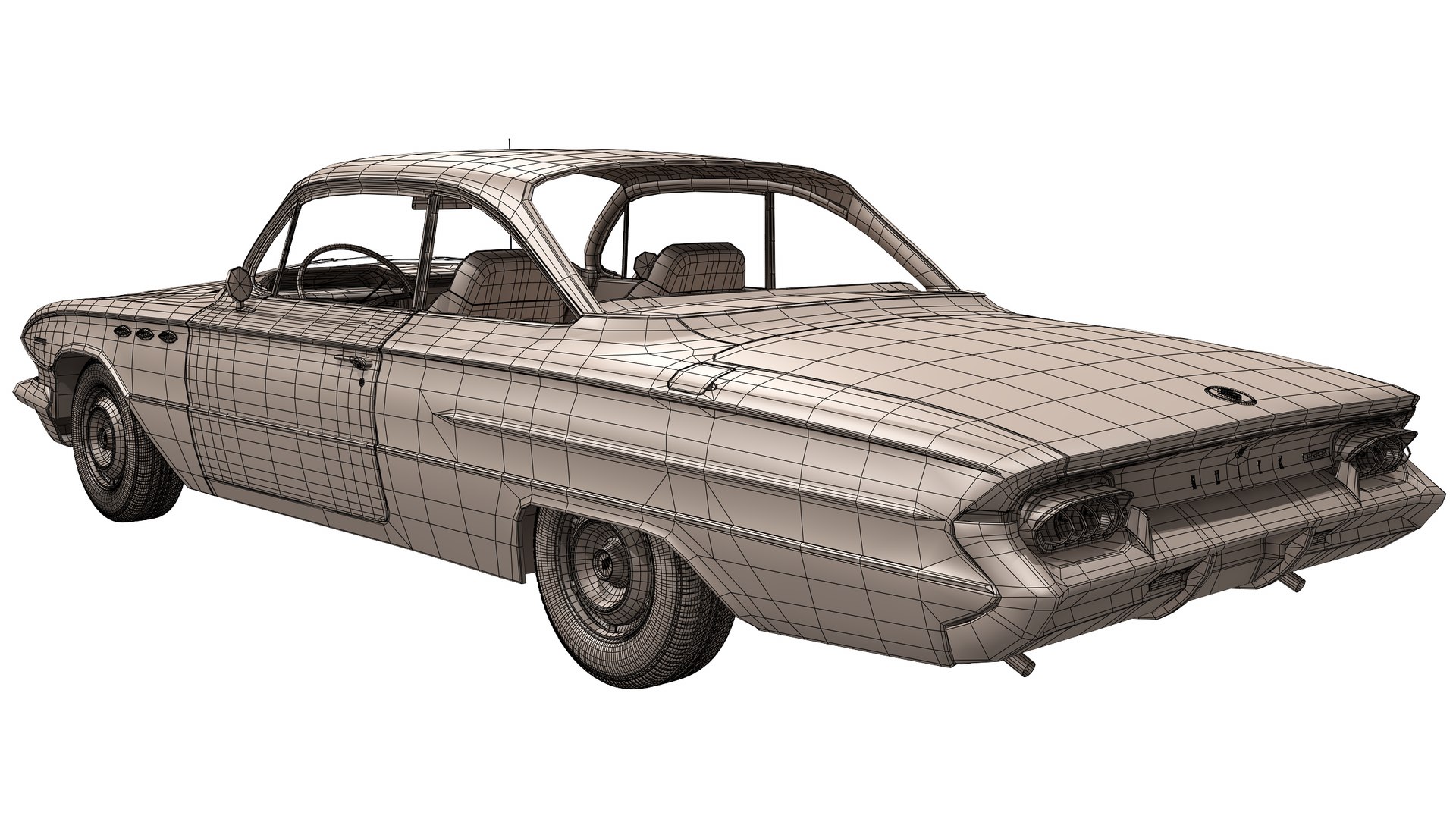 3D Buick Invicta Hardtop Coupe 1961 Model - TurboSquid 2005792