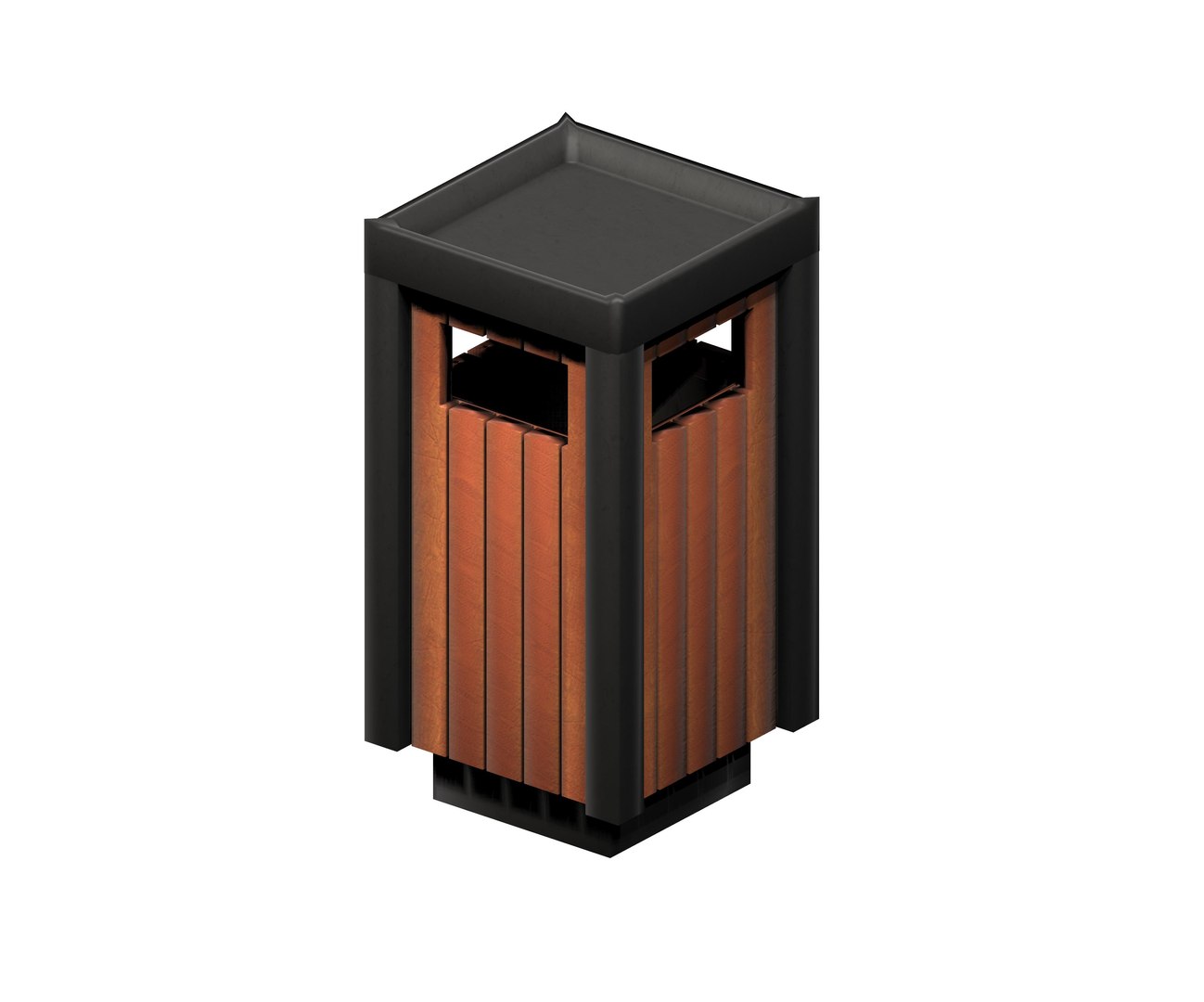 3D Wooden box type cage trash can model - TurboSquid 2130697