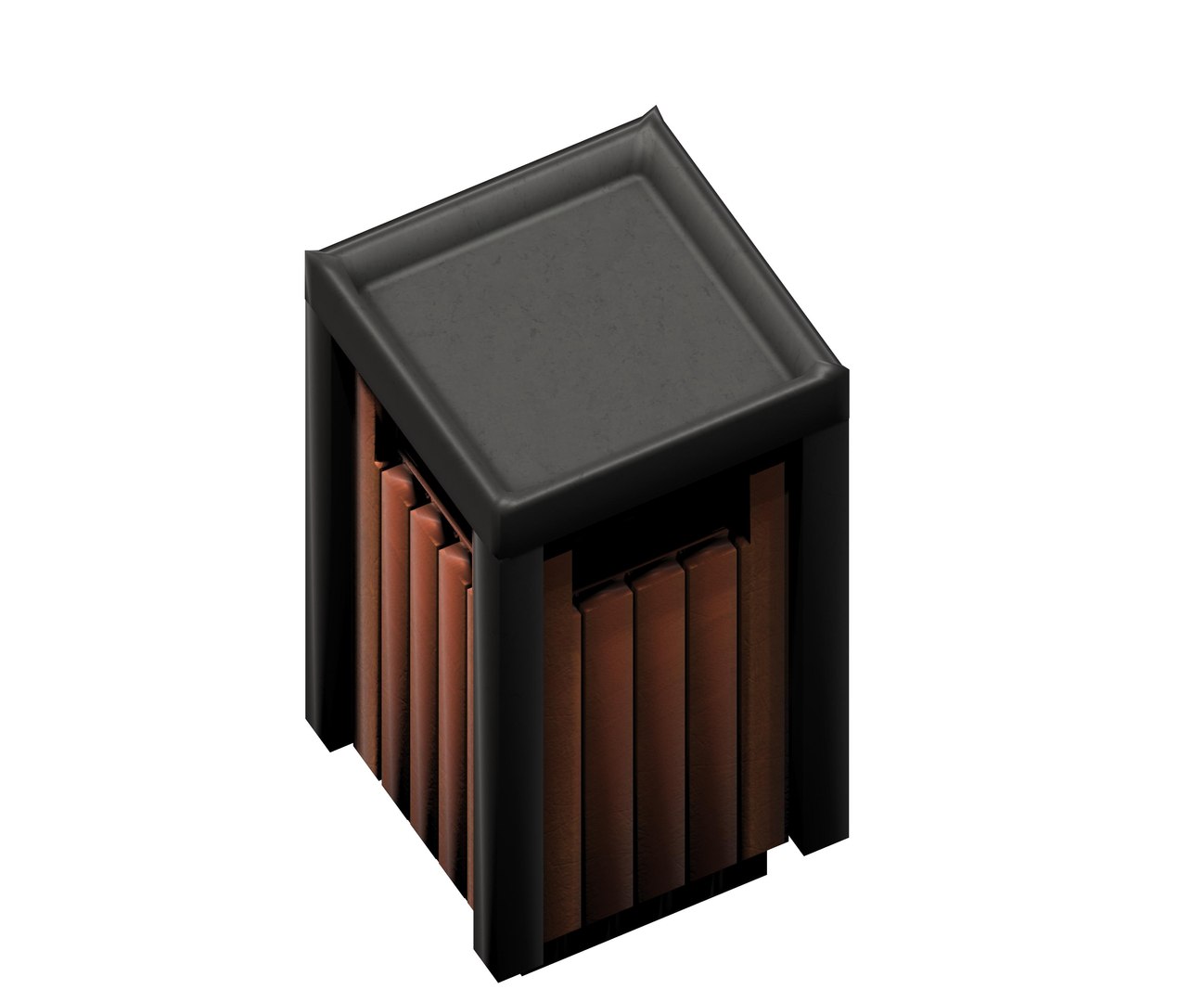 3D Wooden box type cage trash can model - TurboSquid 2130697