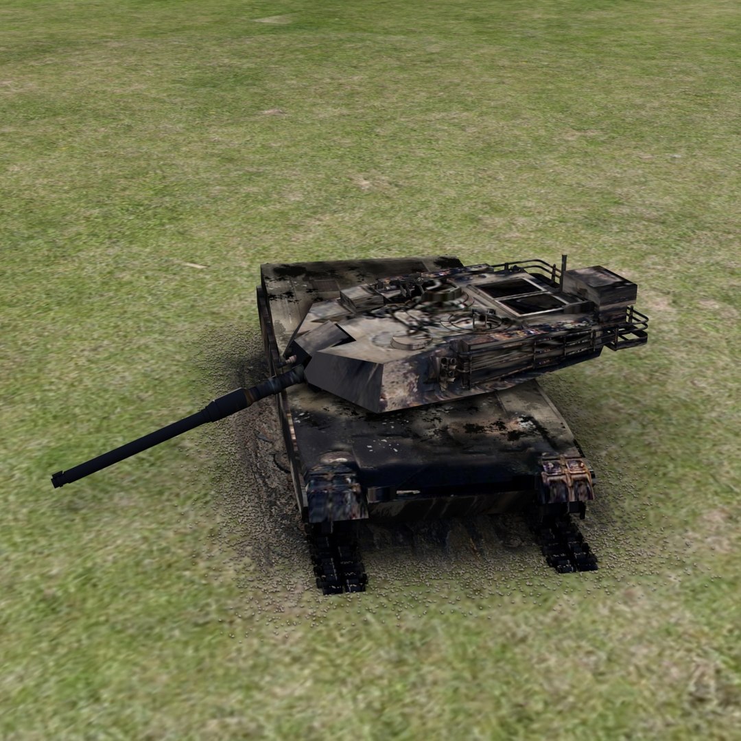 3d 3ds Burned M1 Abrams Tank