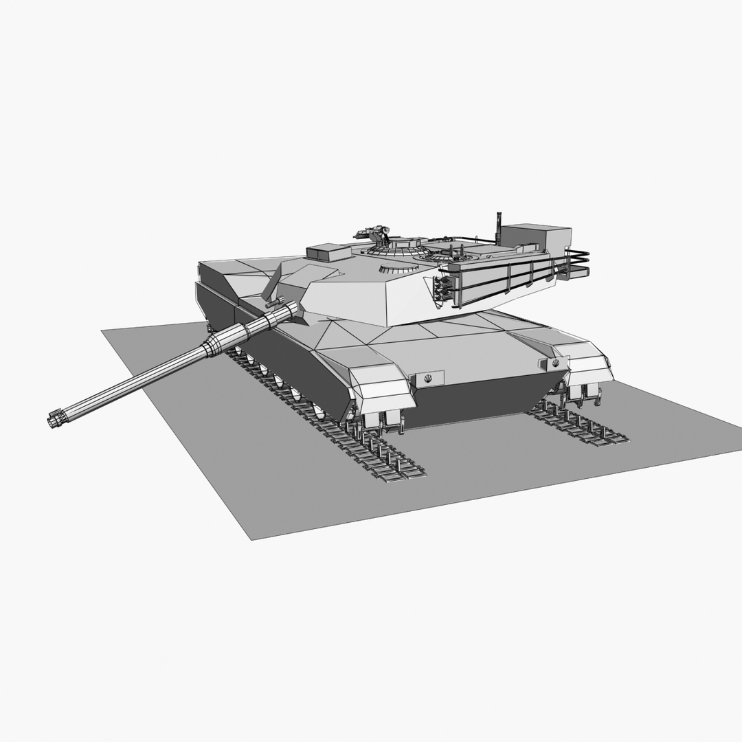 3d 3ds Burned M1 Abrams Tank