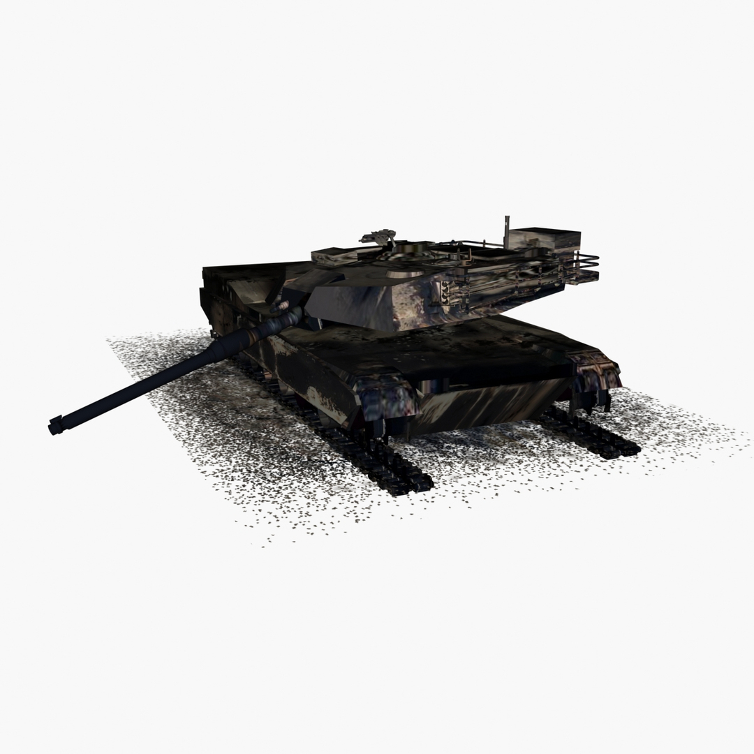 3d 3ds Burned M1 Abrams Tank