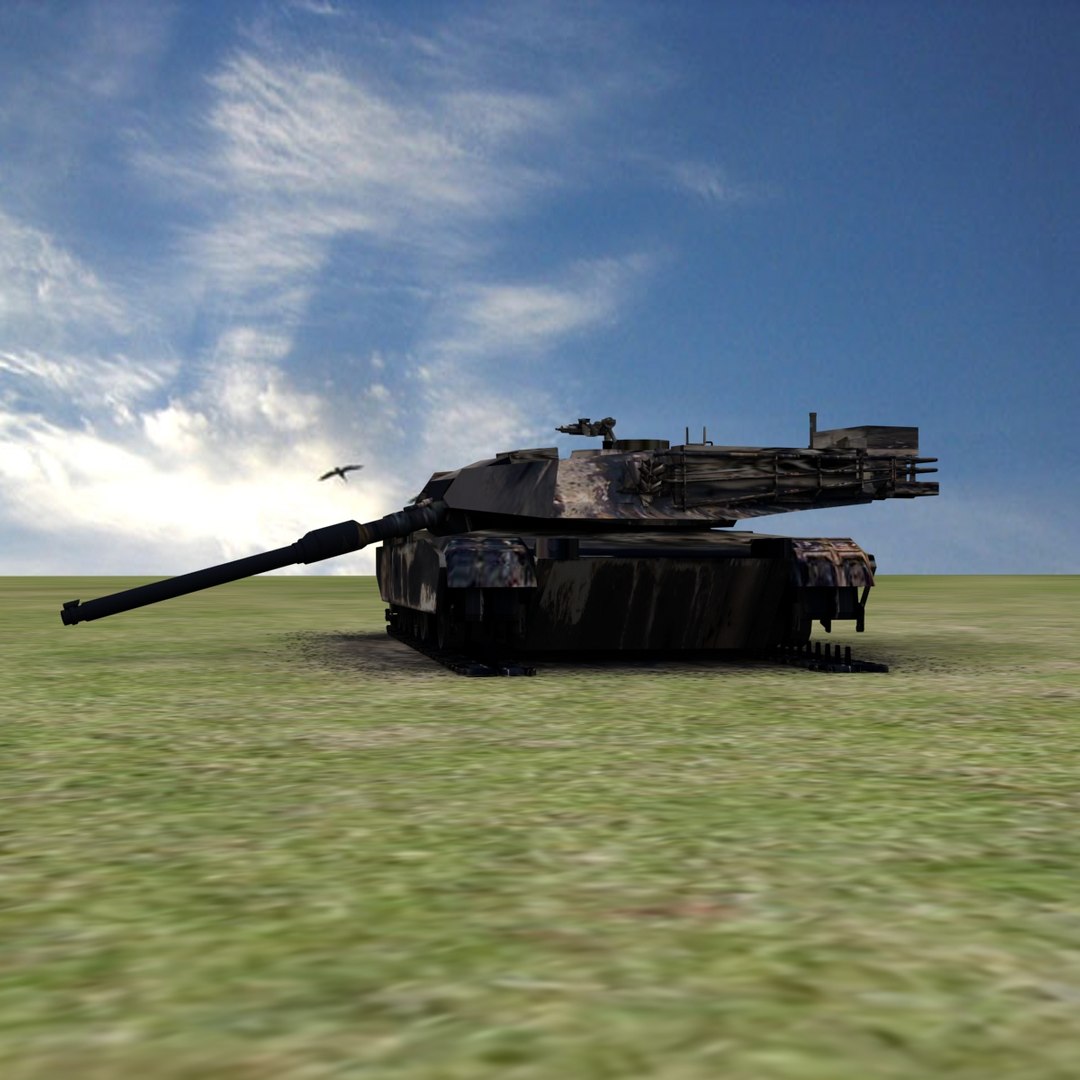 3d 3ds Burned M1 Abrams Tank