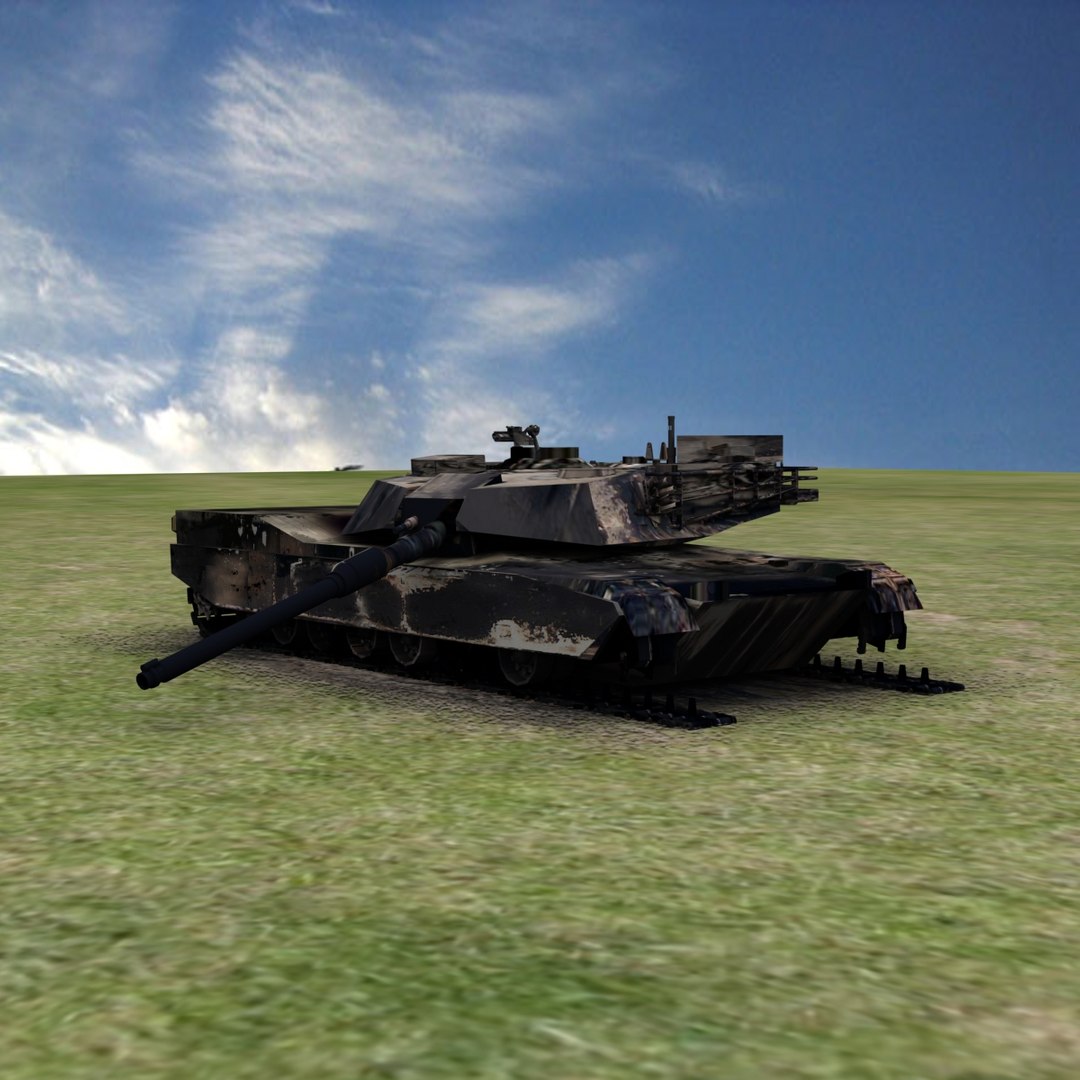 3d 3ds Burned M1 Abrams Tank