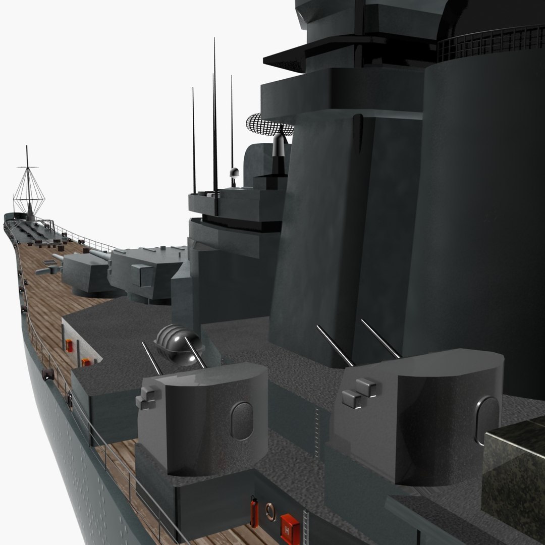 Uss New Jersey Battle 3d Model