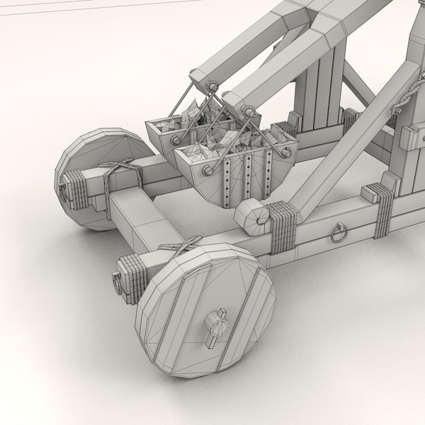 ancient norman catapult 3d model