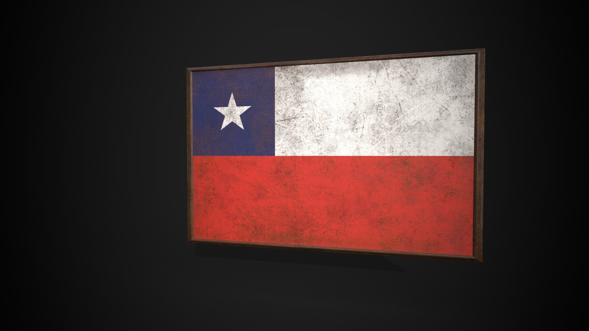 Old Picture Frame With Chile Flag - Game Ready PBR Low-poly 3d Model 3D ...