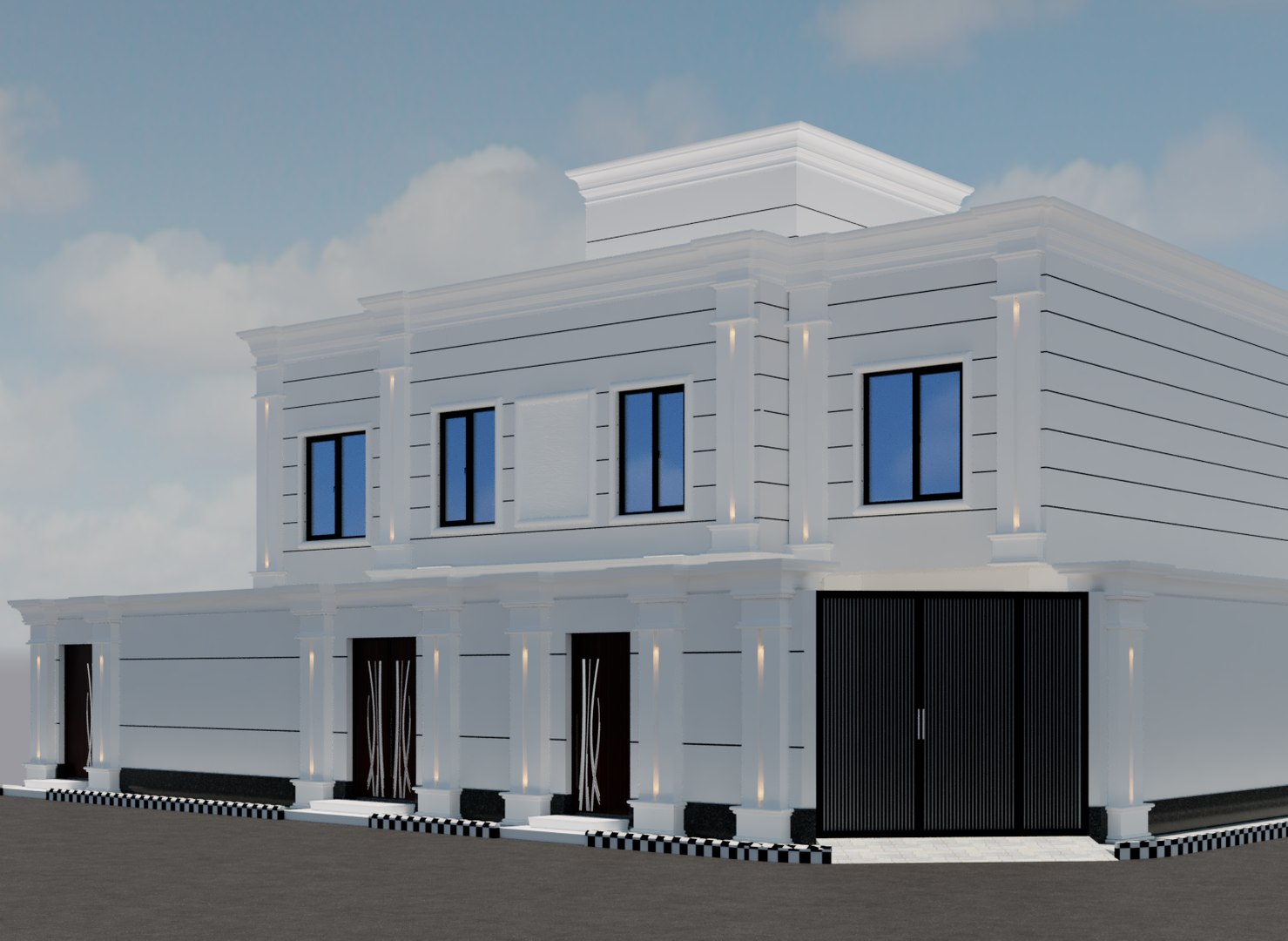 3D Newclassic Residential Building Facade Model - TurboSquid 2048271