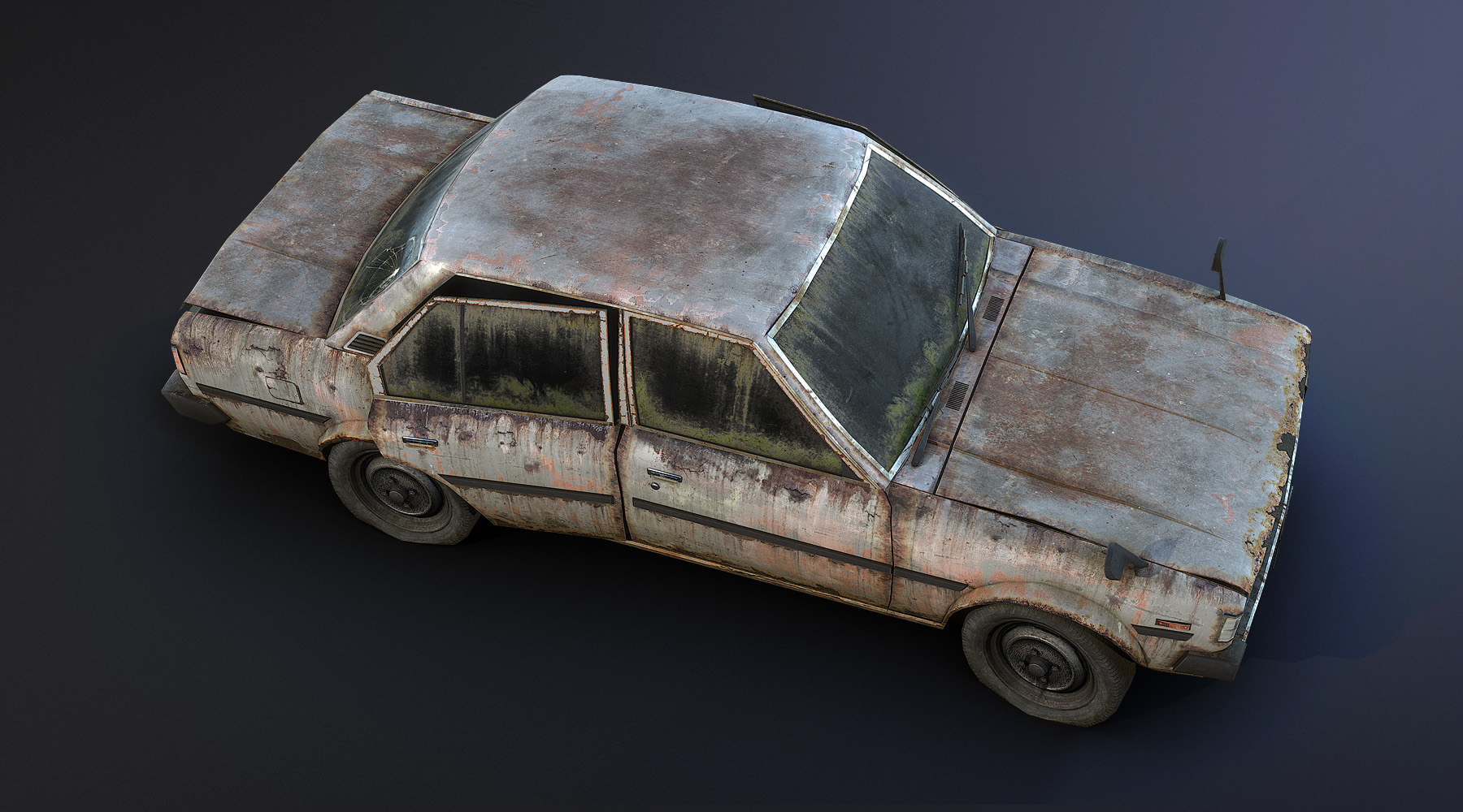 3D low-poly rusty toyota corolla - TurboSquid 1317488