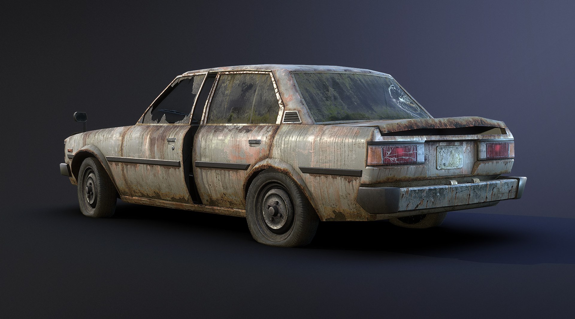 3D Low-poly Rusty Toyota Corolla - TurboSquid 1317488