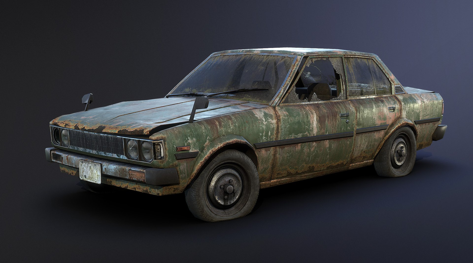 3D Low-poly Rusty Toyota Corolla - TurboSquid 1317488