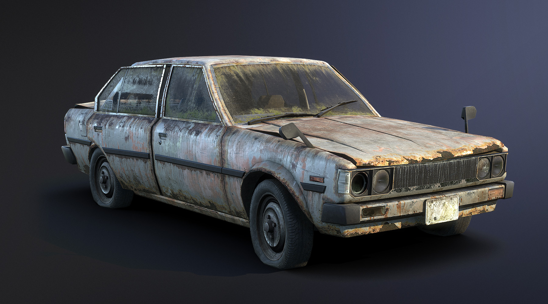 3D low-poly rusty toyota corolla - TurboSquid 1317488