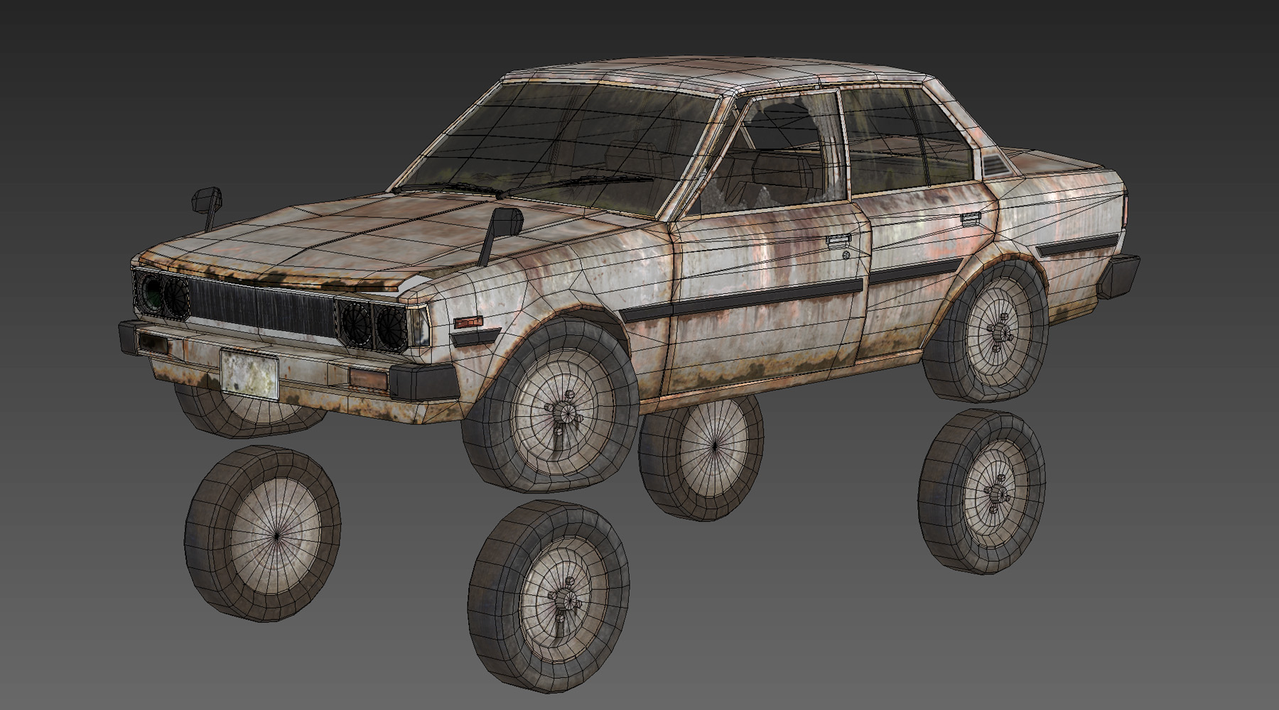 3D low-poly rusty toyota corolla - TurboSquid 1317488