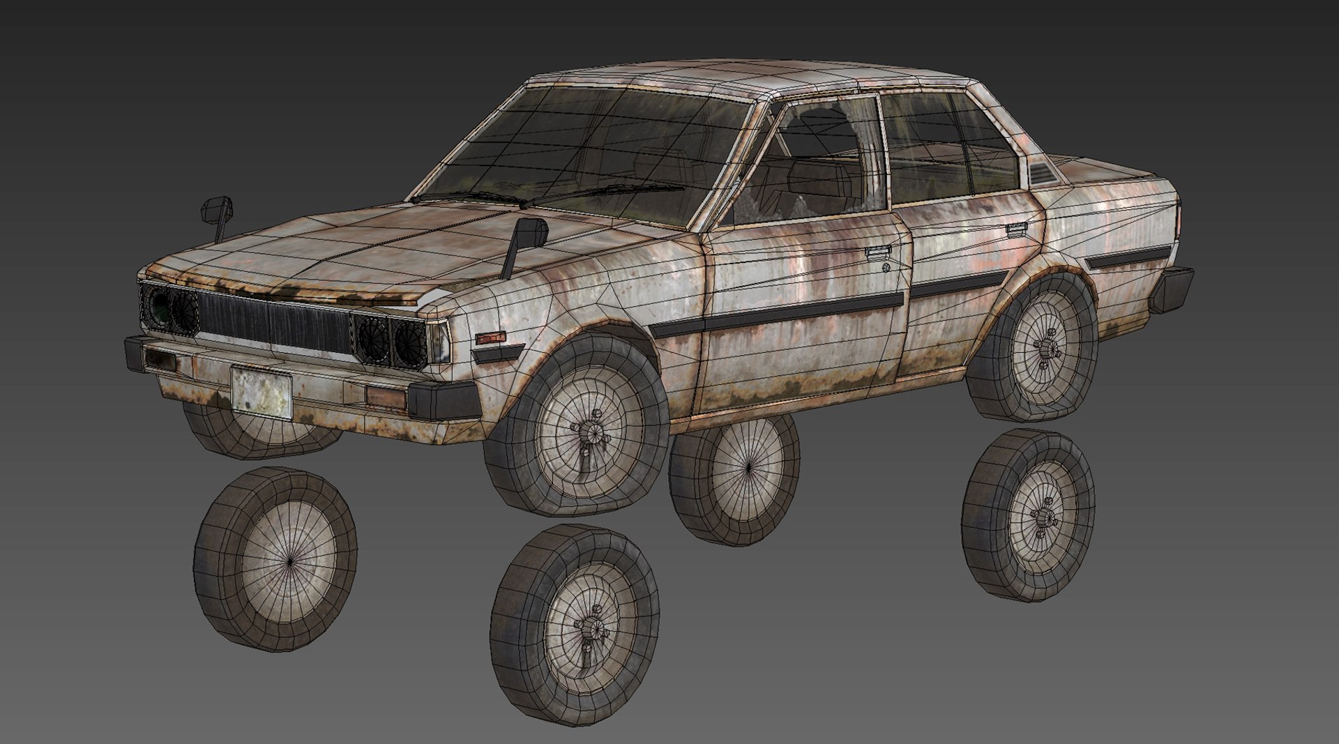3D Low-poly Rusty Toyota Corolla - TurboSquid 1317488