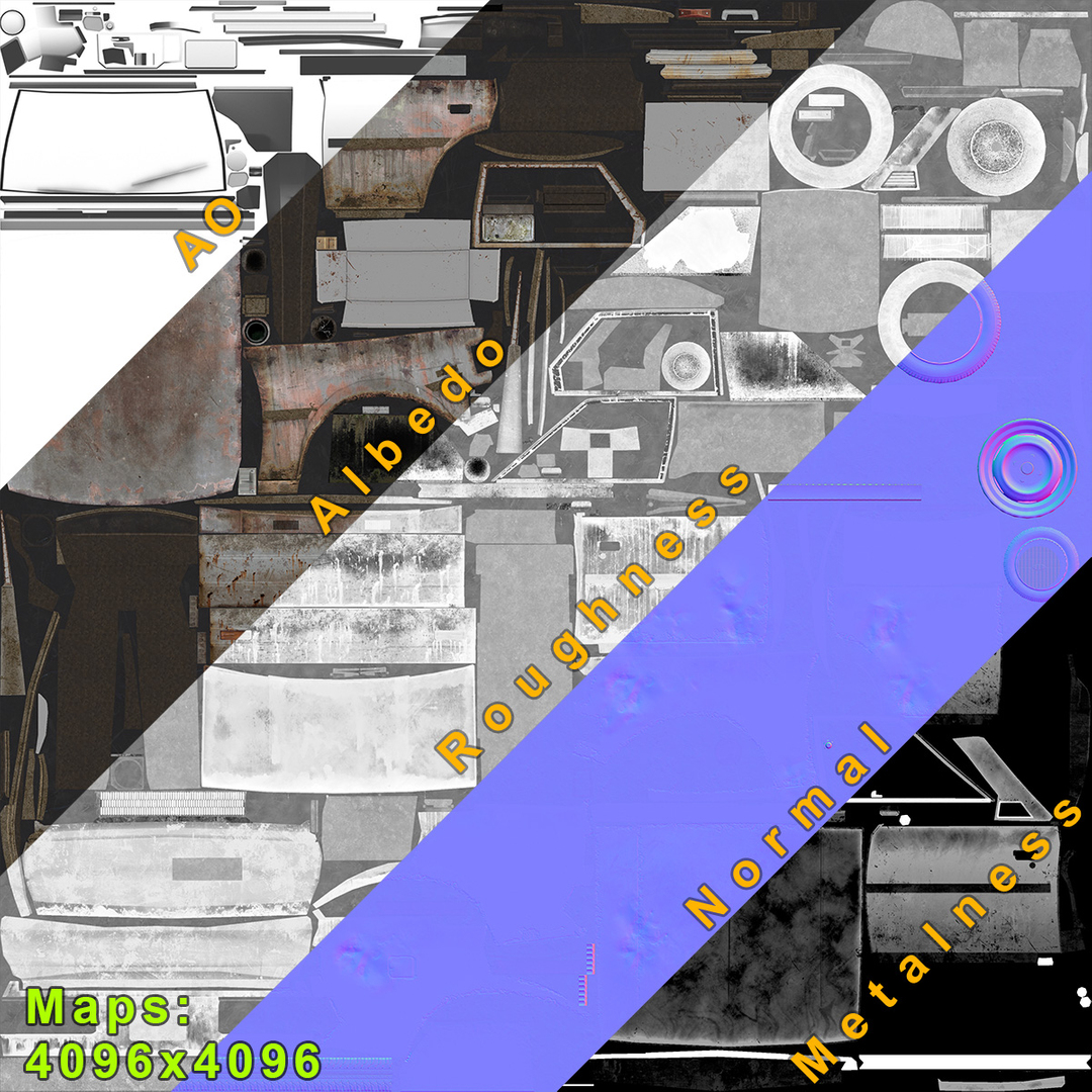 3D low-poly rusty toyota corolla - TurboSquid 1317488