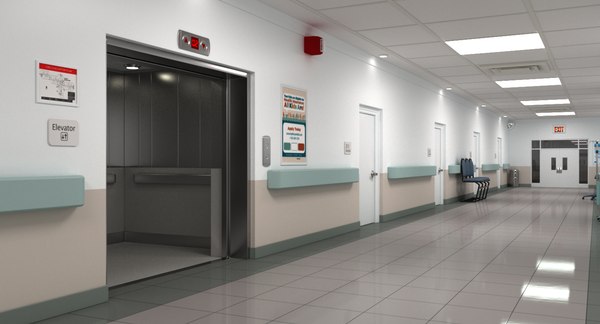 Realistic hospital hallway 3D model - TurboSquid 1248541