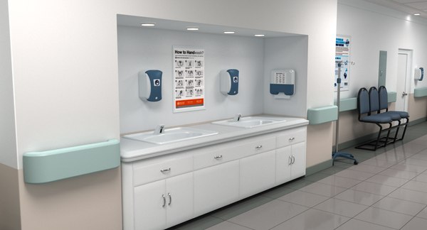 Realistic hospital hallway 3D model - TurboSquid 1248541