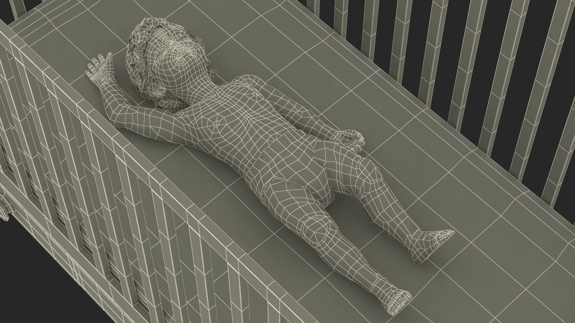 Baby Boy In The Crib 3D - TurboSquid 2271670