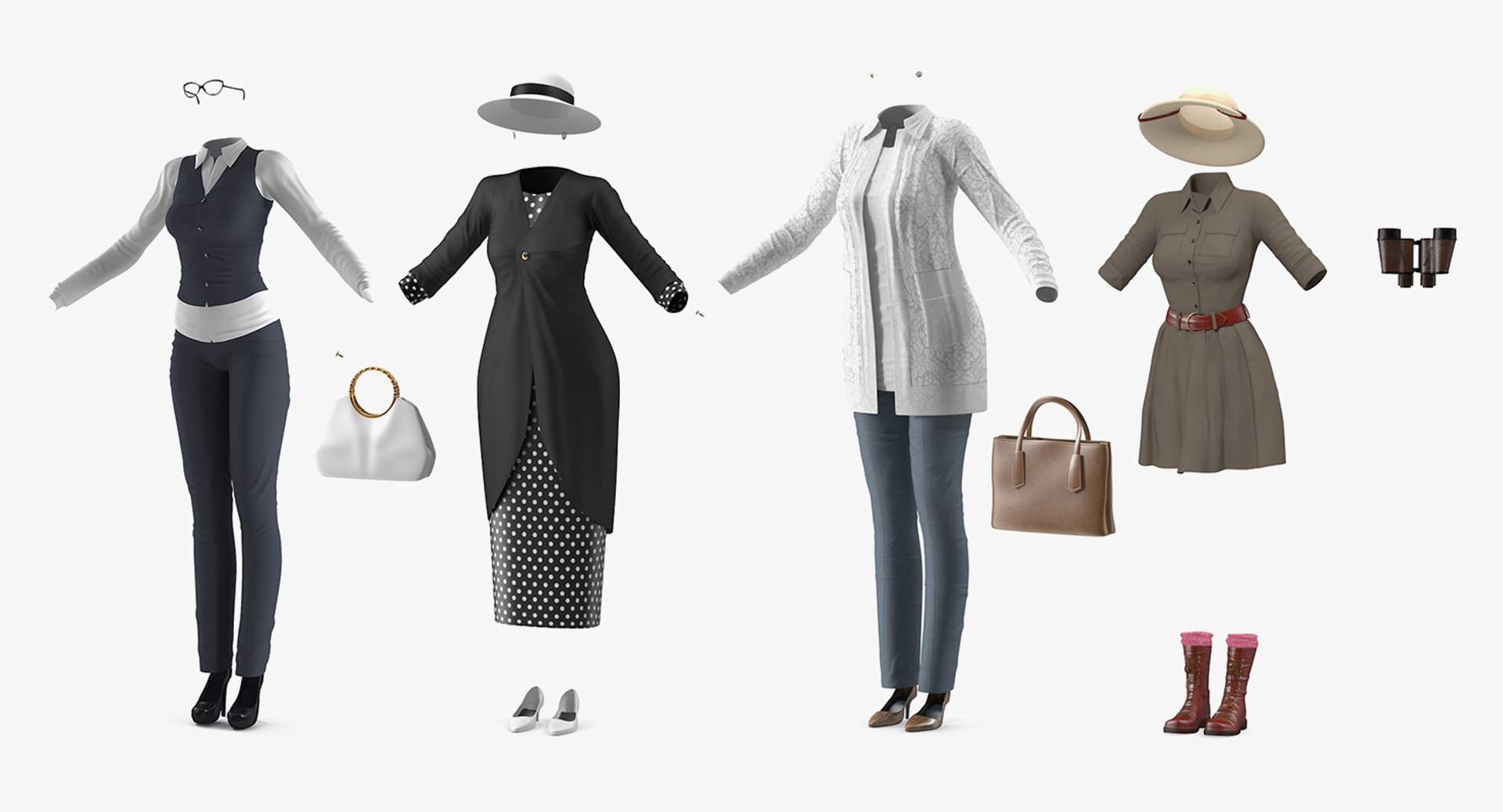 Women costumes 2 model - TurboSquid 1644230