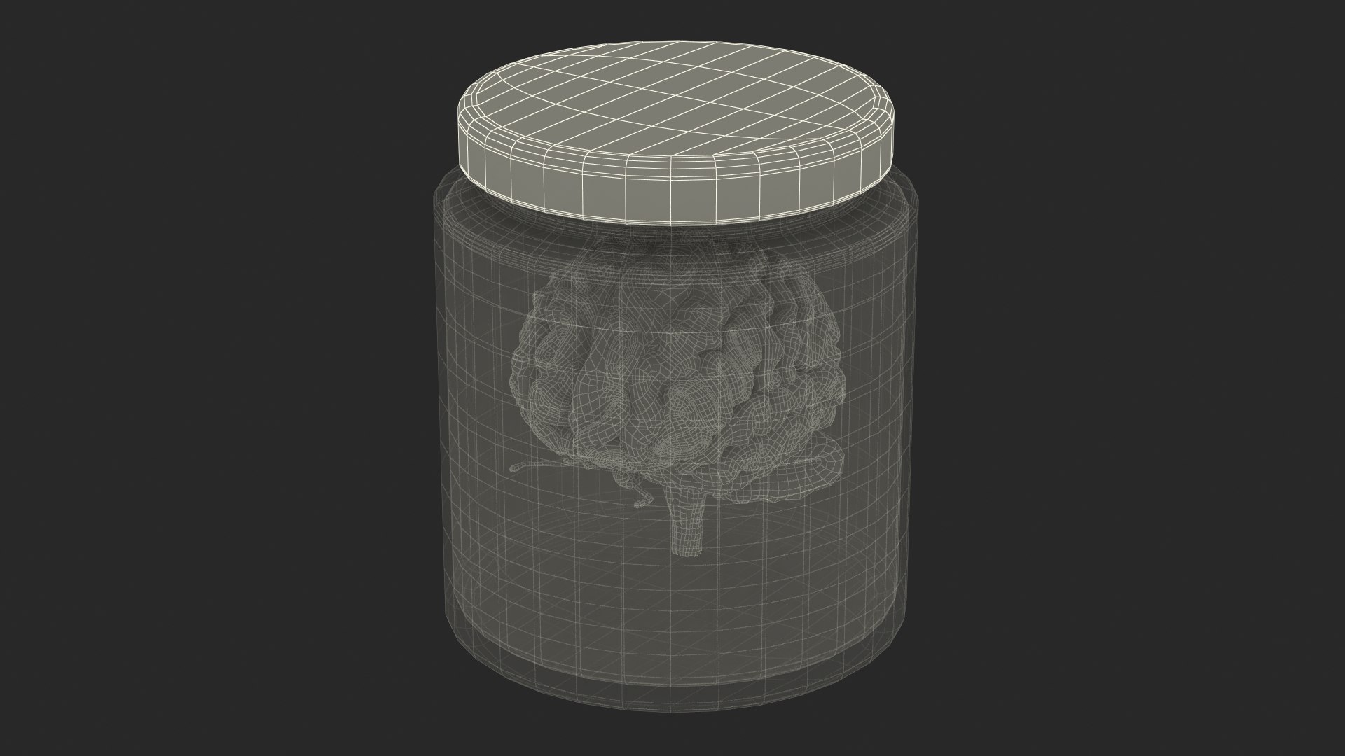 Human Brain In Glass Jar 3D Model - TurboSquid 2259007