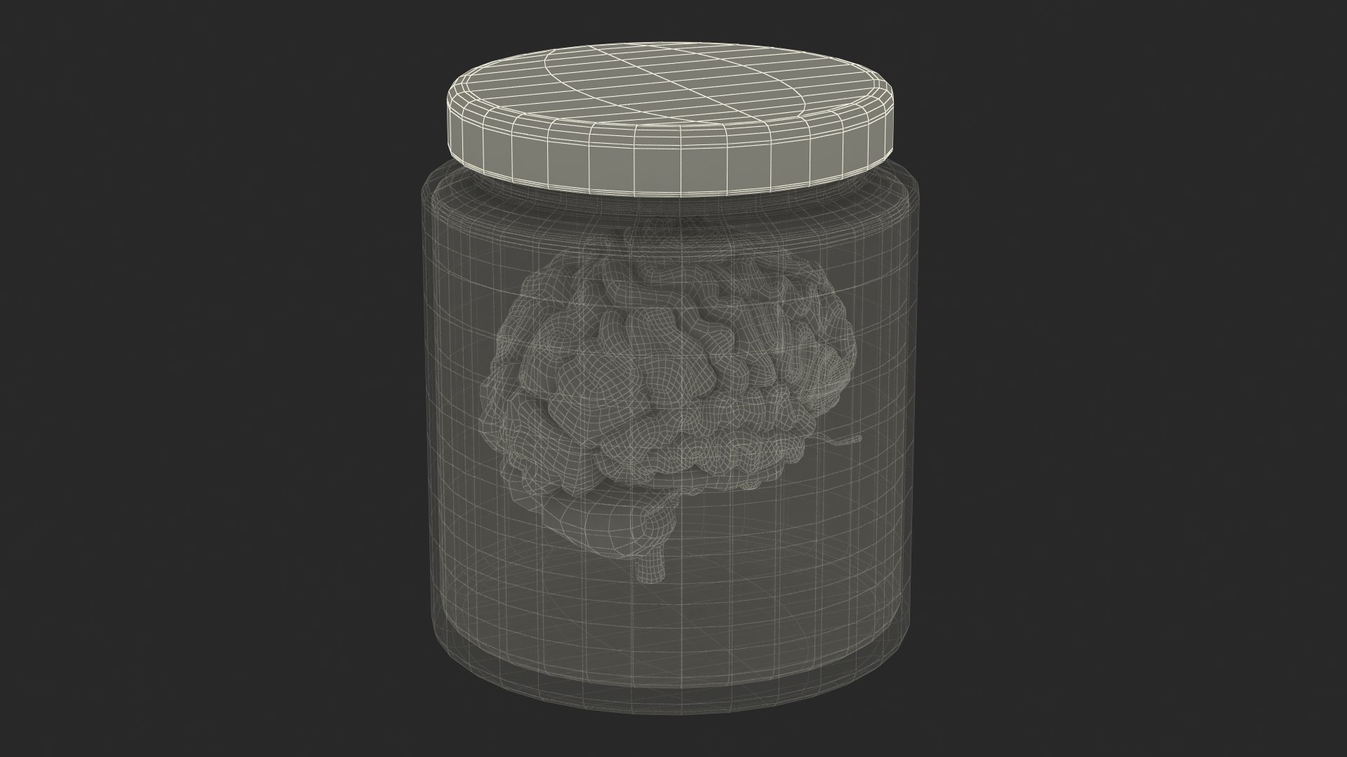 Human Brain In Glass Jar 3D Model - TurboSquid 2259007