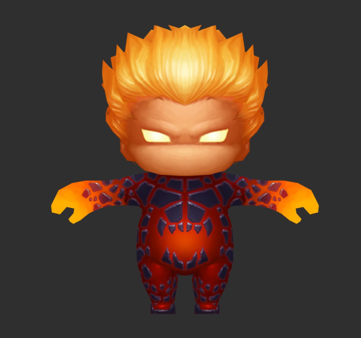 3D Fire Man 3 Hand-Painted Low-Poly 3D Game Assets model - TurboSquid ...