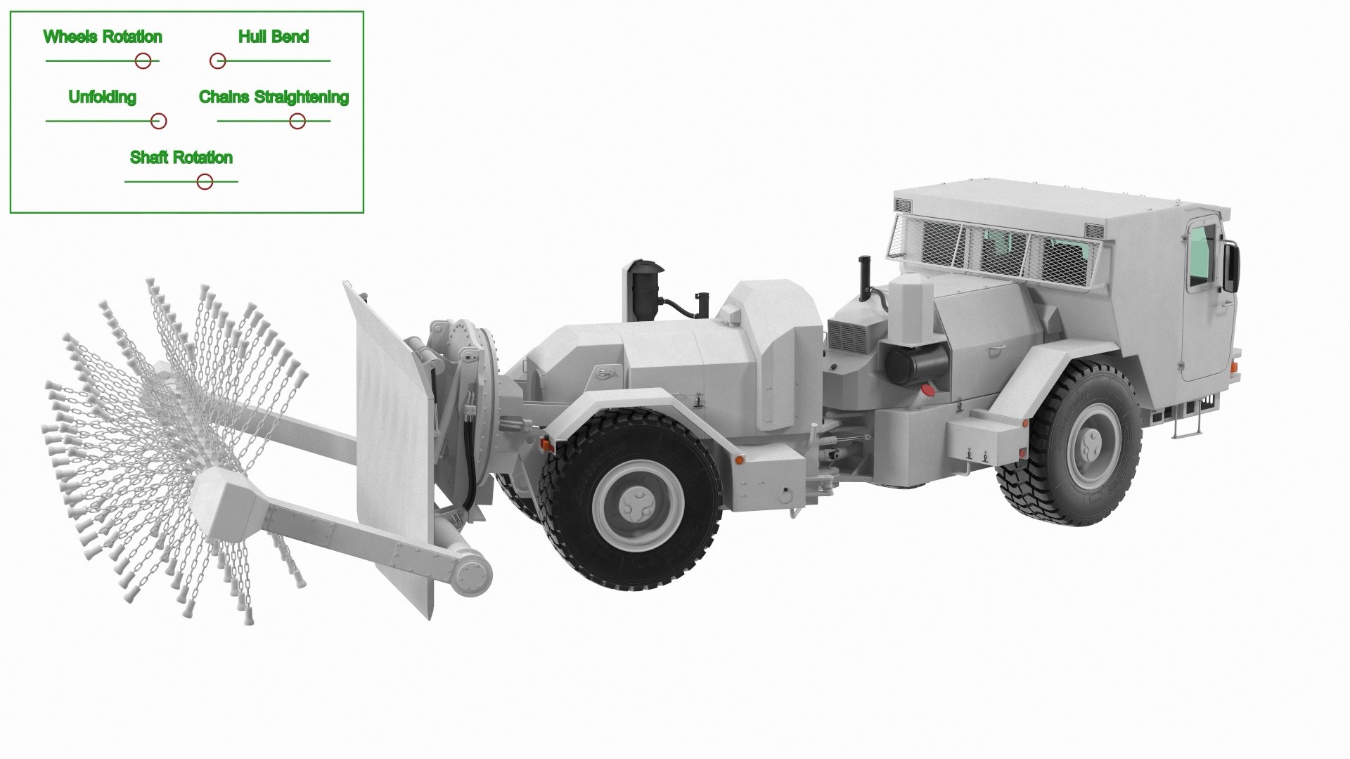 3D White Mine Clearing Vehicle Hydrema 910 Rigged - TurboSquid 2094977
